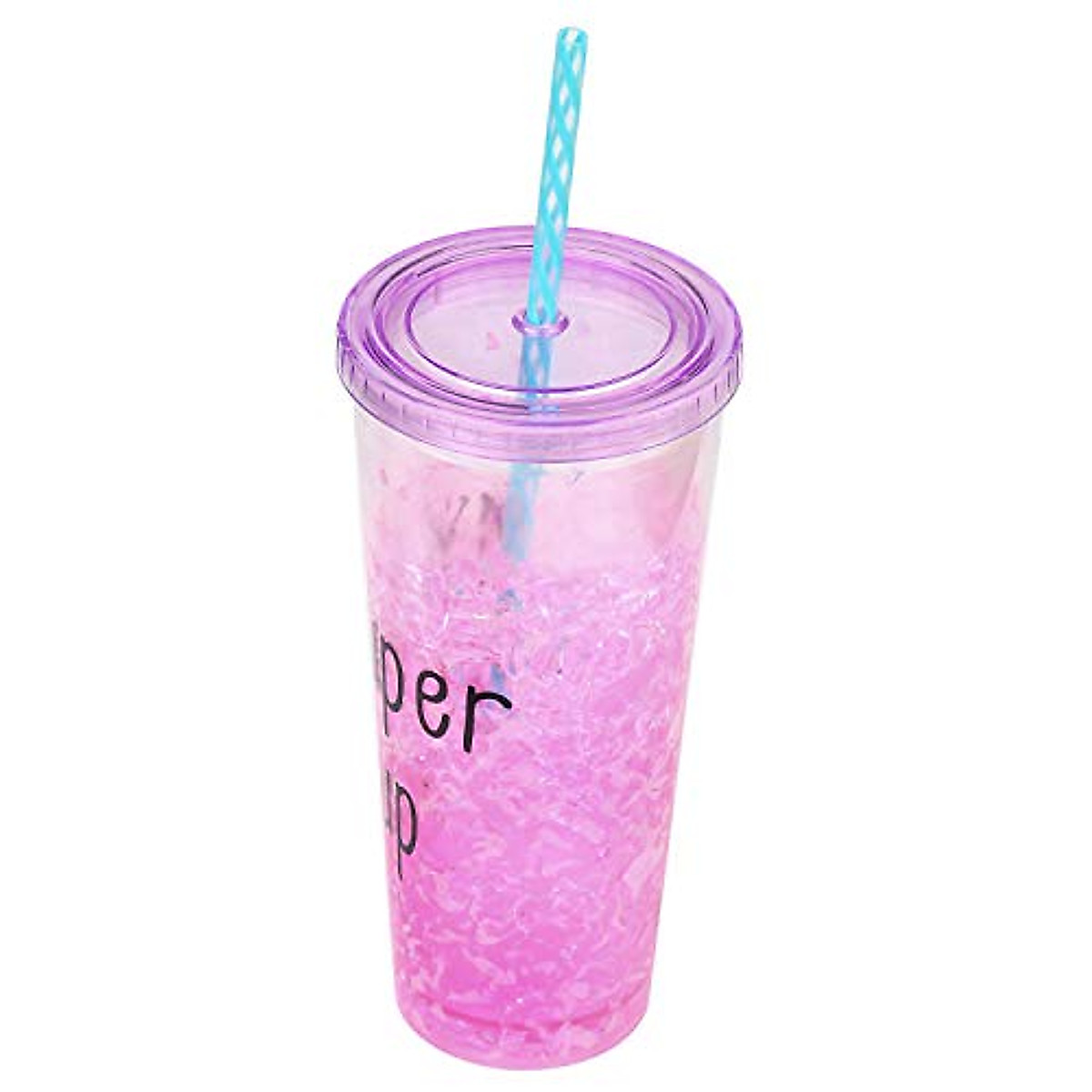 Ayoyo Striped Reusable Plastic Straws 11 Inch 6 Pcs and 1 Pcs Straw Brush Party Wedding Holiday for Tumbler Straws