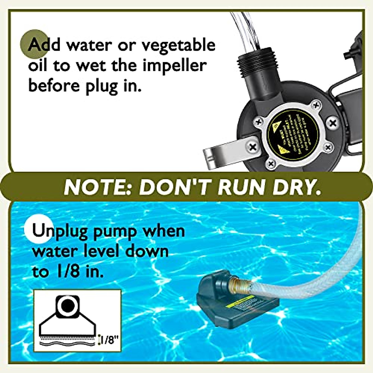 Limodot Water Transfer Pump, 115V self-priming Electric water Pump, Utility Pump With 6' Suction Hose Kit, 1/8'' Low Scution Water Removal For Rain Barrel, Pool, Hot Tub, Fish Tank, Garden, And More
