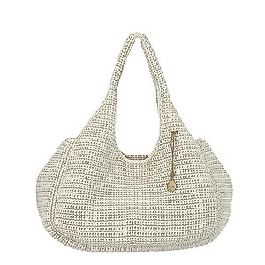 The Sak Rylan Medium Satchel in Hand-Crochet, Single Shoulder Strap, Natural