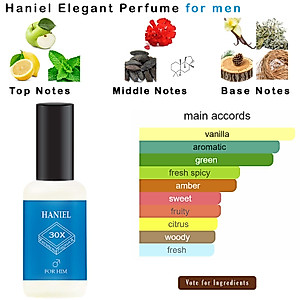 Haniel Perfumes for Men, Cologne for Men, Feromonas para atraer Mujer, Travel Size Cologne for Men, Lux Socialite Cologne for Men, Manly Fragrance Cologne For Men Attract Women
