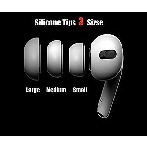 ToneGod AirPods Pro Replacement Ear Tips [3 Pairs] for AirPods Pro, Silicon Earbuds Tips with Noise Reduction Hole, Fit in The Charging Case (Sizes S/M/L, White)