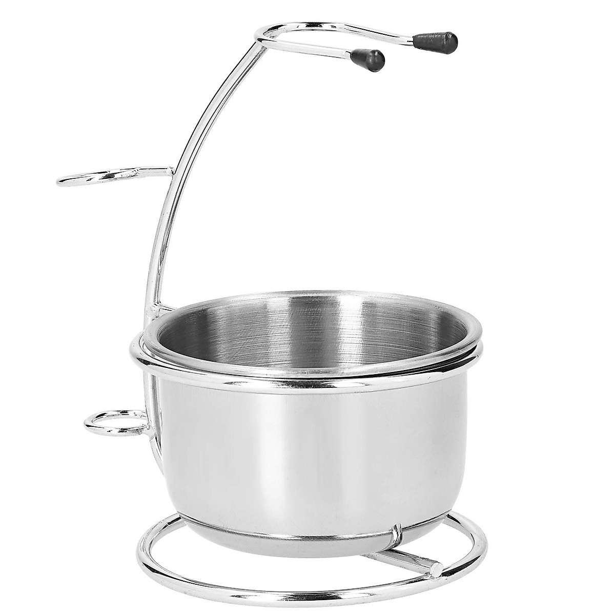 Nunafey Shaving Stand and Bowl Set,Multi?function Practical Metal Shaving Brush Holder Stainless Steel Razor Soap Stand Bowl,Shaving Brush Stand for
