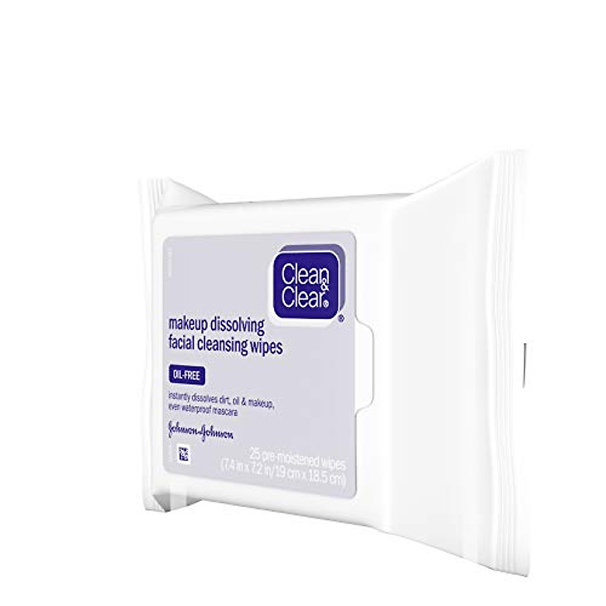 Clean & Clear Oil-Free Makeup Dissolving Facial Cleansing Wipes to Remove Dirt, Oil, Makeup & Waterproof Mascara, 25 ct.