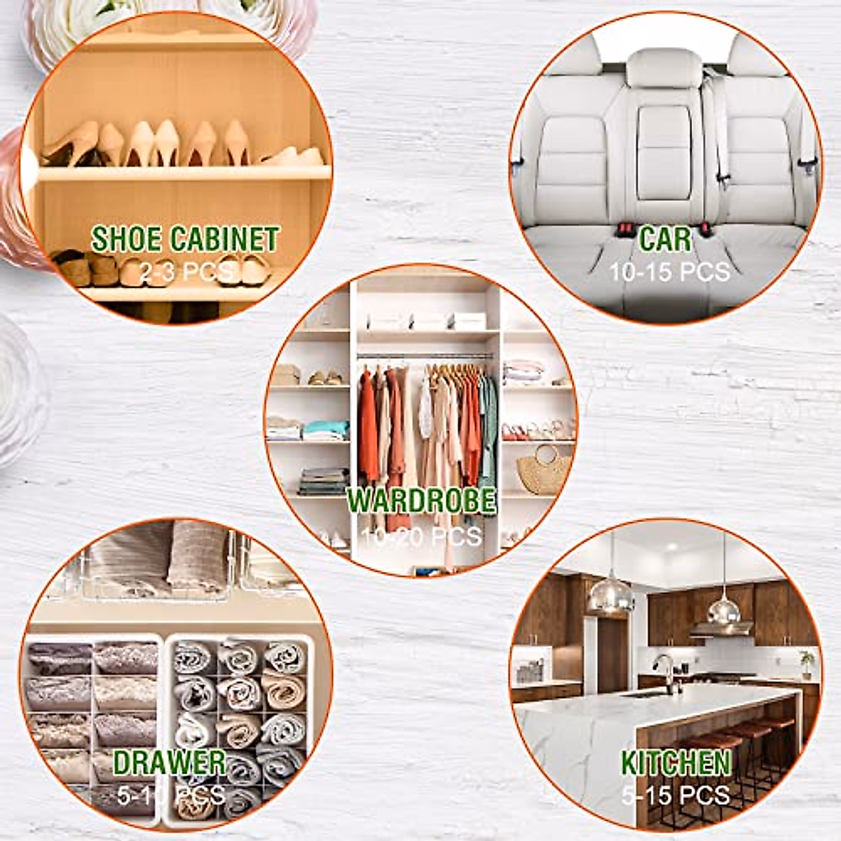 GOLDORCLE 40Pcs Cedar Blocks for Clothes Storage, 100% Natural Aromatic Red Cedar Blocks for Wardrobe, Cedar Planks for Closets Drawers