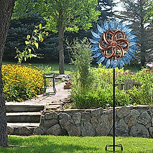 WONDER GARDEN Wind Spinner - 6.2FT Large Wind Spinner Metal Windmills for Patio Lawn and Garden Outdoor Decorations