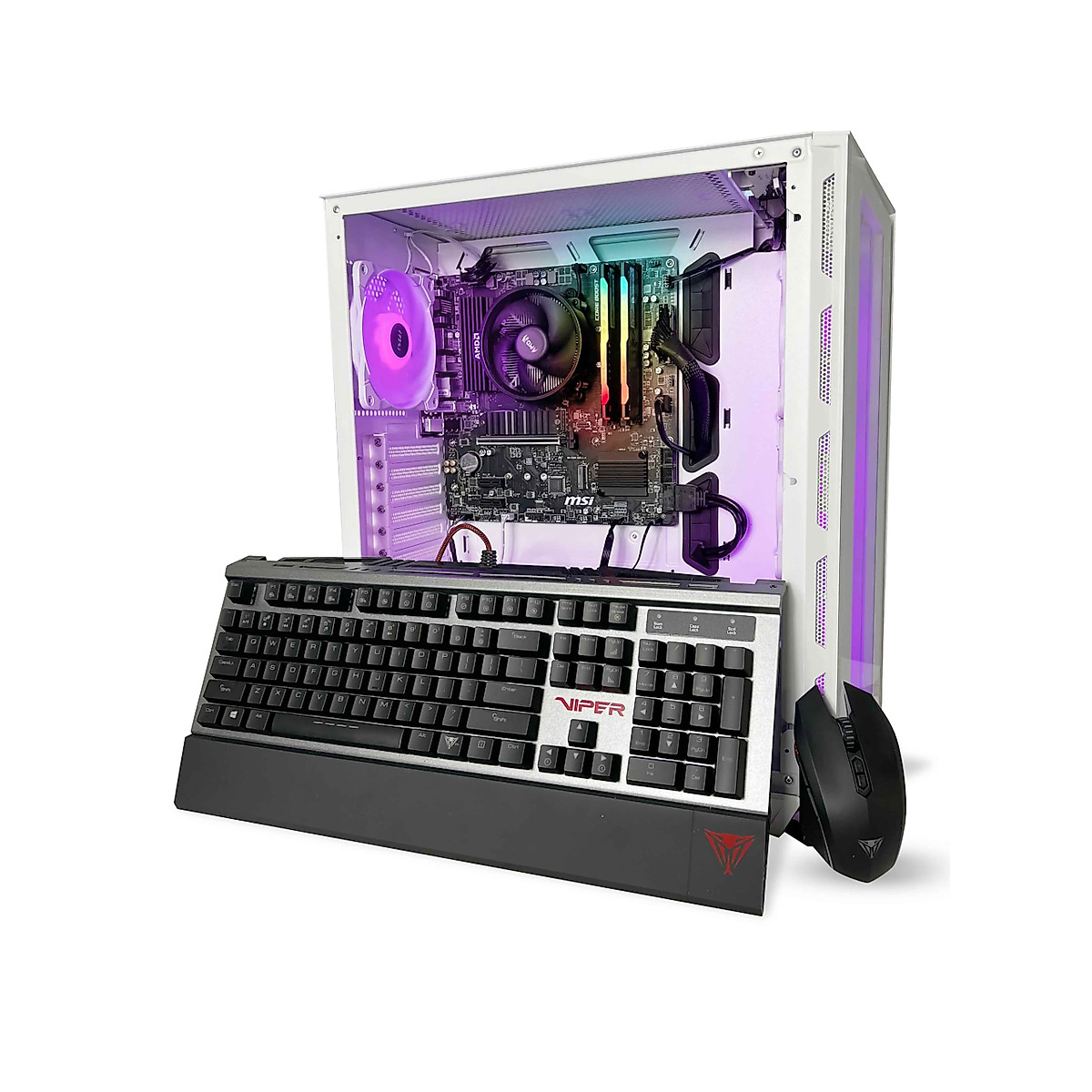 NSX GAMING Phoenix Gamer Desktop PC (AMD Ryzen 5 5600G 3.9 Ghz, 16GB 2 * 8Gb RAM Ddr4 3600, SSD 480 Nvme M.2, Windows 11 Home, WiFi Ready, Mouse and Keyboard Included)
