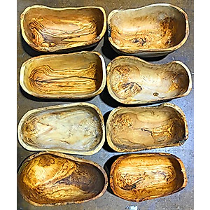 Orchard Hardwoods 10" Rustic Oval Artisan Olive Wood Dough Bowl Bread Basket Boat Shaped - Live bark edge. Natural Server for Fruit, Salads, Chips, Popcorn. In Lg 10" or XL 12". (Large 10x5-6x4)