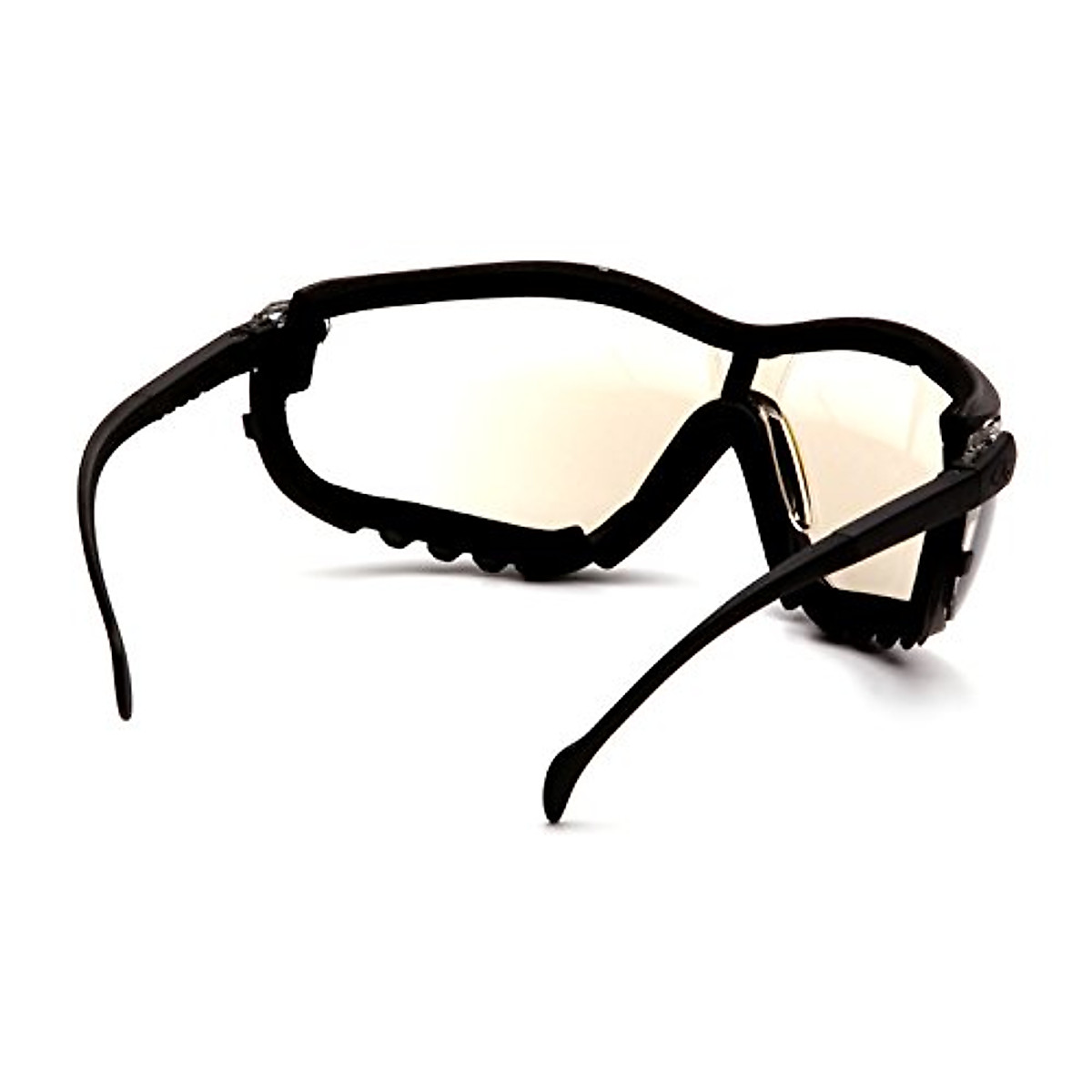 Pyramex V2G Safety Glasses, Black Frame/Indoor-Outdoor Mirror Anti-Fog Lens
