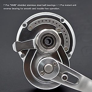 CAMEKOON Conventional Lever Drag 2-Speed Trolling Fishing Reel, 4.5:1/2.1:1 Gear Ratio, Overhead Multiplier Saltwater Reel, 25kg Powerful Carbon Drag