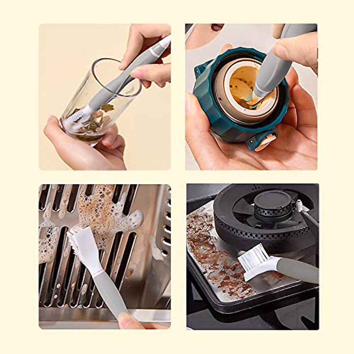 Cleaning Brush Grout Crevice Brush - Grout Cleaning Brush Deep Detail Clean Scrub Brush Crevice Cleaning Brush is Applicable to Various Narrow Spaces Such as Bottle Cap/Faucet/Stove/Window/Tile