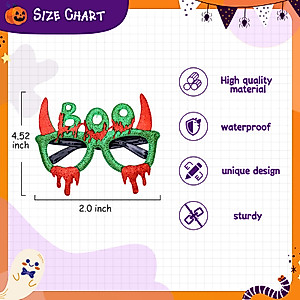 Max Fun 12Pcs Halloween Party Glasses Glitter Holiday Glasses Frames Halloween Decorations Accessories Costume Eyeglasses for Halloween Parties Holiday Favors