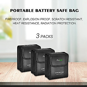 Arzroic Battery Safe Bag Fireproof Case for DJI FPV Drone Accessories Battery Holder Protector
