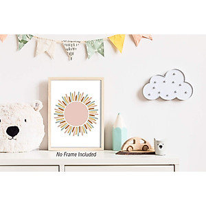 Nursery Wall Art Pink Rainbow Canvas Print - You Are My Sunshine Wall Art Decor Cloud Nursery Pictures Wall Art for Girl Bedroom Nursery Prints Posters Kids Room Wall Art 16x24x3 Inch unframed