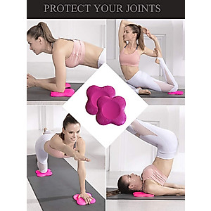 Zealtop Yoga Knee Pad Cushion Extra Thick for Knees Elbows Wrist Hands Head Foam Yoga pilates work out kneeling pad (Rose red 2 Packs)