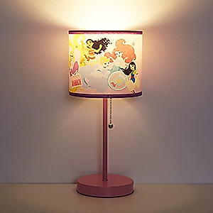 Idea Nuova Disney Princess Stick Table Lamp with Printed Shade, 15.5" H x 7.5" W,metal