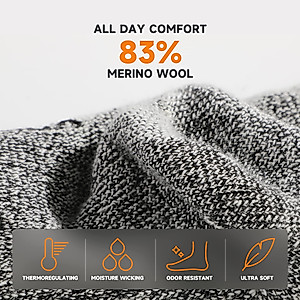 SAMSOX Merino Wool Boot Socks, Made in USA Heavyweight with Full Cushion, Bozeman XL