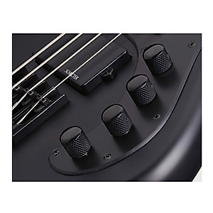 Schecter Stiletto Stealth 4-String Bass Guitar (Satin Black) Bundle with Clip-On Chromatic Tuner for String Instruments and XCG4 Tripod Guitar Stand (Black) (3 Items)