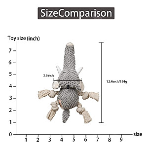 KOL Plush Squeaky Interactive Puppy Dog Toys with Crinkle Paper, Durable Chew Toys for Small and Medium Dogs with Elephant Shape