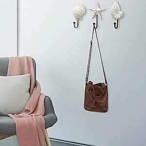 3pcs Wall Hooks Coat Hooks, Resin Hanger Decorative Hooks, Sea Shell Wall Hooks, Coastal Theme Beach House Decor for Bathroom Door Bedrooms Wardrobes for Clothes Hat Key (White)