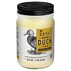 EPIC Rendered Duck Fat, Keto Friendly, Gluten Free, 11 oz Jar