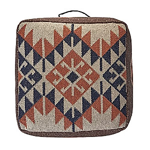 LR Home Multicolored Southwestern Pouf, 18" x 18" x 12"