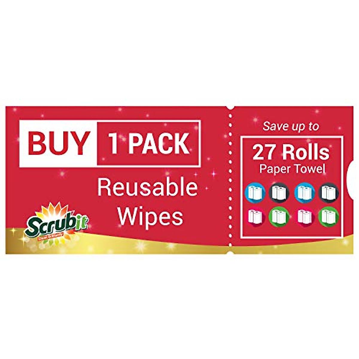 SCRUBIT Reusable Cleaning Wipes, Handy Wipes for Kitchen and Office - Dish Cloths for Washing Dishes - Multi Purpose Disposable Cleaning Towels (12 x 20 in) 72 Pack (Blue)