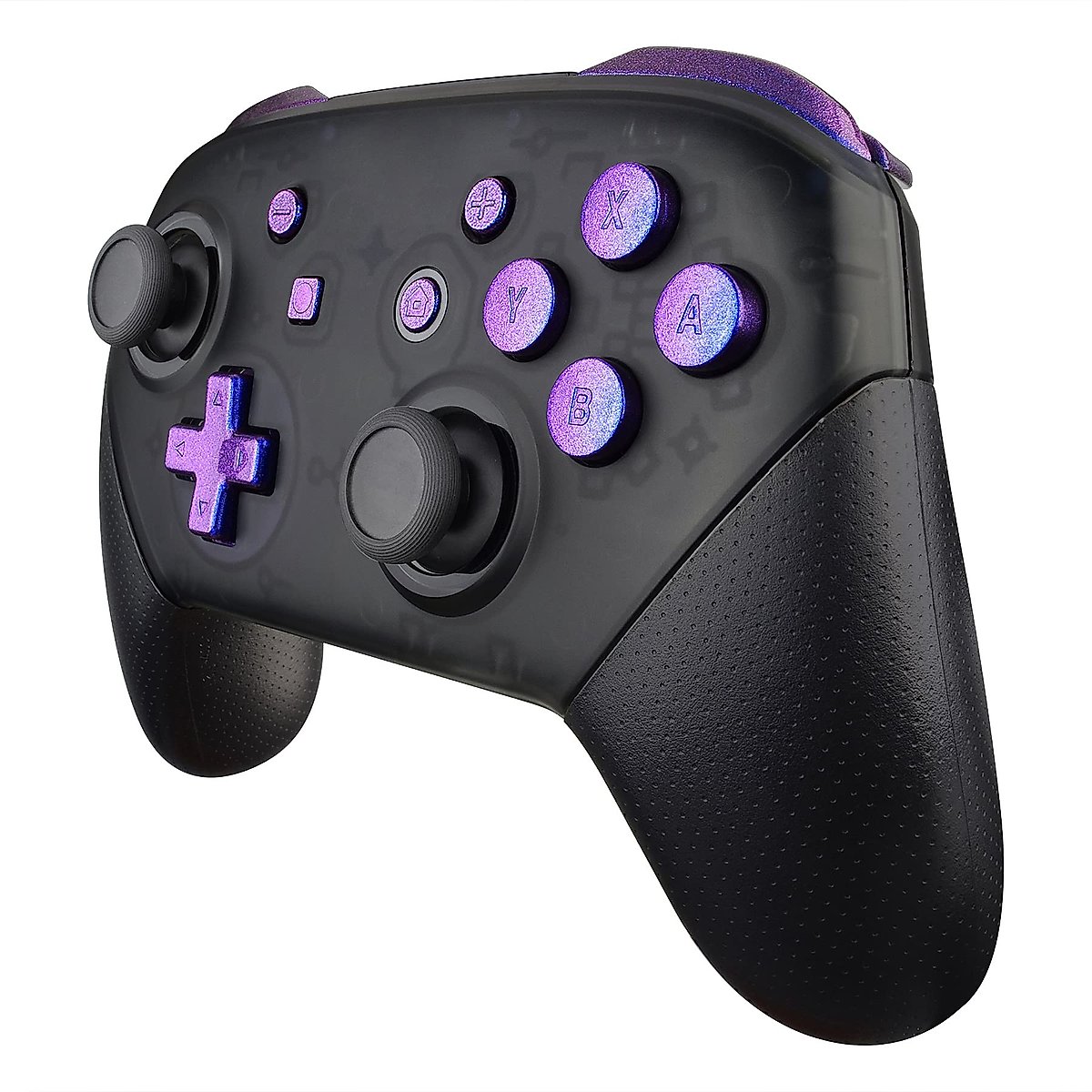 eXtremeRate Purple Blue Chameleon Repair ABXY D-pad ZR ZL L R Keys for Nintendo Switch Pro Controller, DIY Replacement Full Set Buttons with Tools for Nintendo Switch Pro - Controller NOT Included