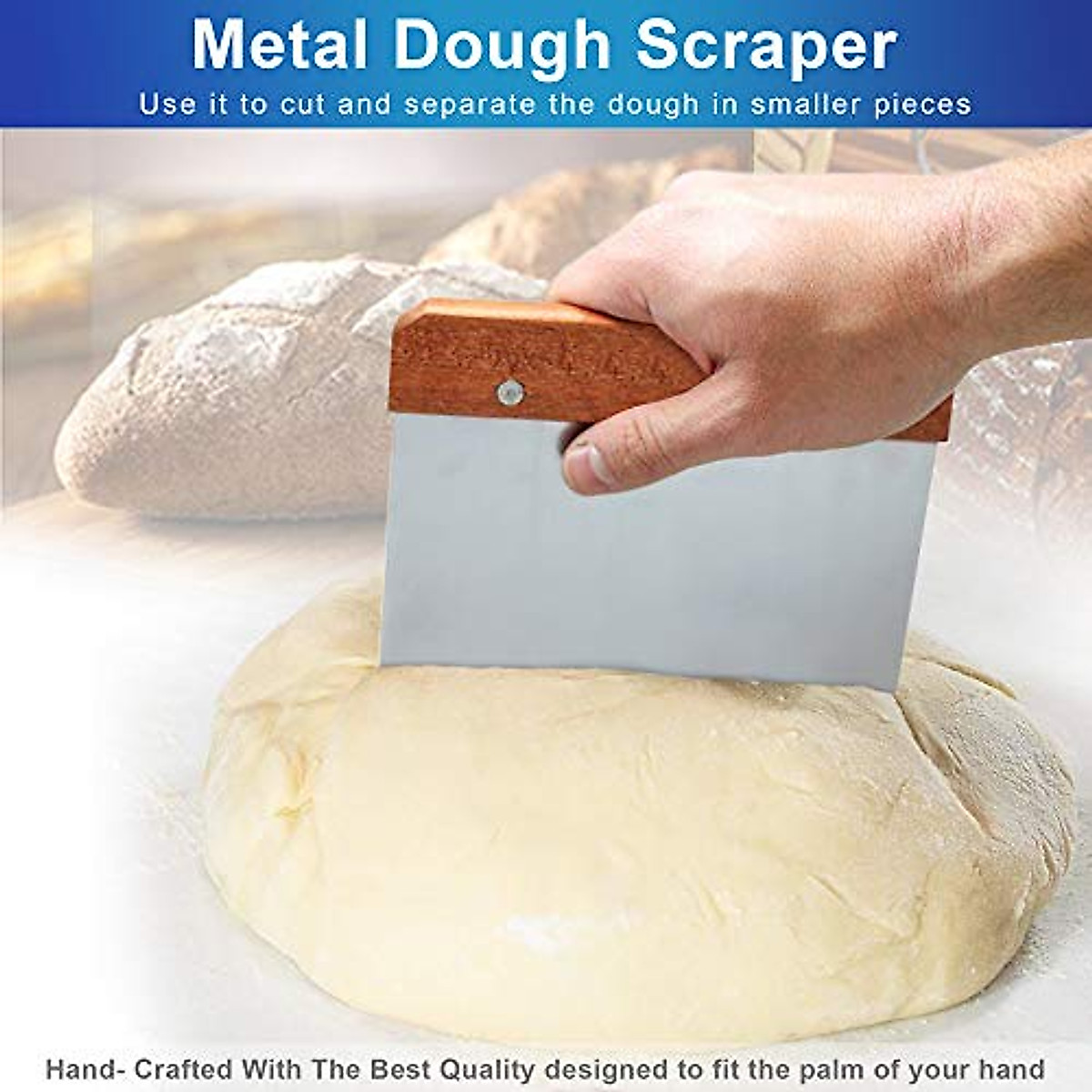 10inch Round Banneton Proofing Basket Set Bread Baking Kit, Dough Scraper, Bread Lame, Danish Dough Whisk Sourdough Proofing Basket Artisanal Bread Bread Making Tools and Supplies Set (10inch round)