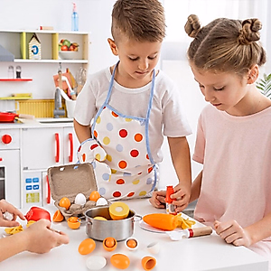 HANSGO Wooden Easter Eggs, 6PCS Pretend Play Food Play Kitchen for Kids Early Development Learning