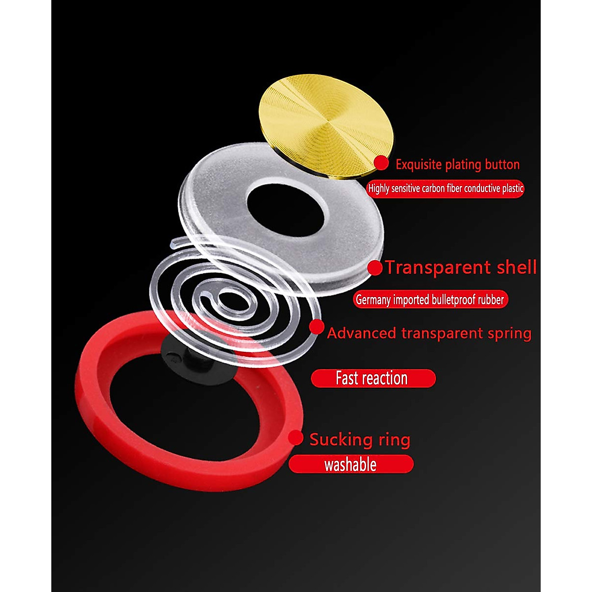 Vakili Mobile Phone Game Joystick Metallic Plated Game Control Touch Screen Joypad Game Controller for iPad iPhone Android Mobile Tablet 2PACK