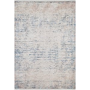 BESPOKY 3'11" x 6'7" - 120 x 200 Cm Caman Blue Modern Cotton Machine Washable Non Slip Living Room Bedroom Nursery Hallway Indoor Outdoor Area Rug