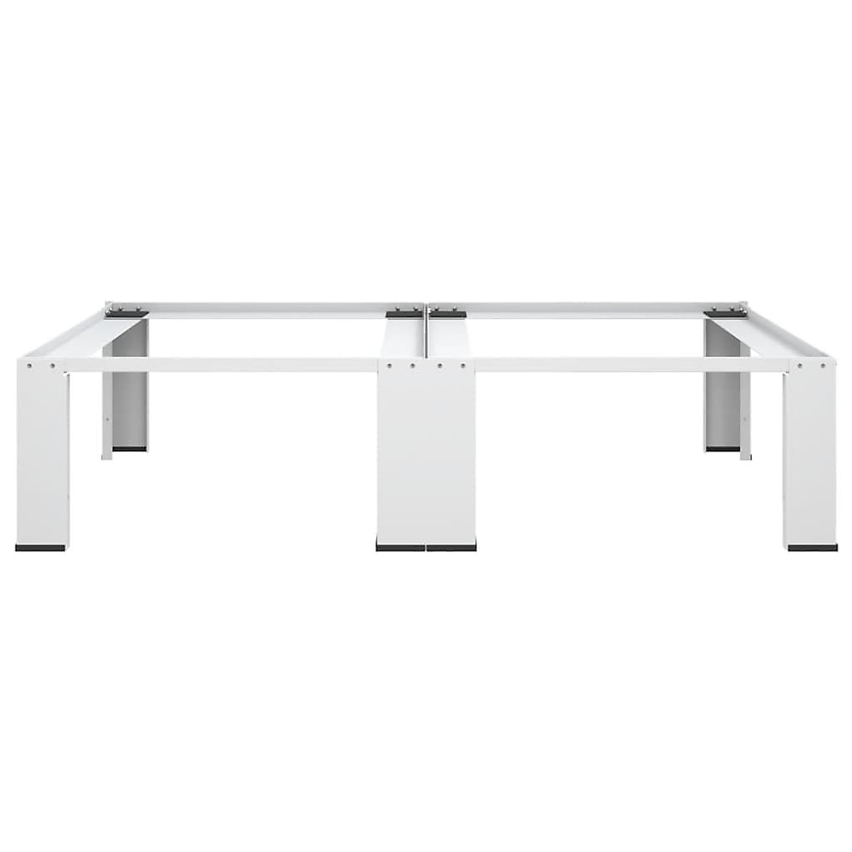 vidaXL Sturdy Steel Washing Machine Pedestal with Pull-Out Shelf, Universal Fit for Standard Machines, Floor Protection Rubberised Feet, White.