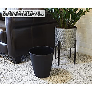 United Solutions 3 Gallon Trash Can Waste Basket, Black 2 Count