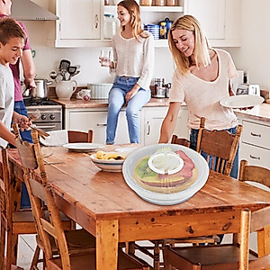 Wensdr 3 Packs 12in Clear Food Storage Container with Lid and Handle Pie Pizza Carrier Container Sets Reusable Two Sided Food Serving Keeper