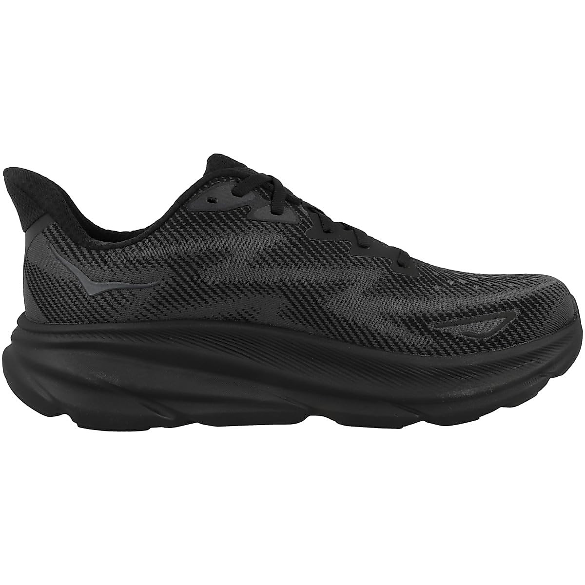 Hoka Men's Clifton 9 Sneaker, Black/Black, 12