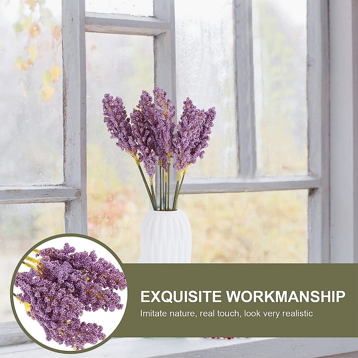 VOSAREA 5pcs Bouquet Plastic Dry Grass Plastic Desktop Wheat Ear Decor Wheat Ear Decoration DIY Wedding Arrangements Decor Flowers Wheat Wheat Ear Home Wheat Ear