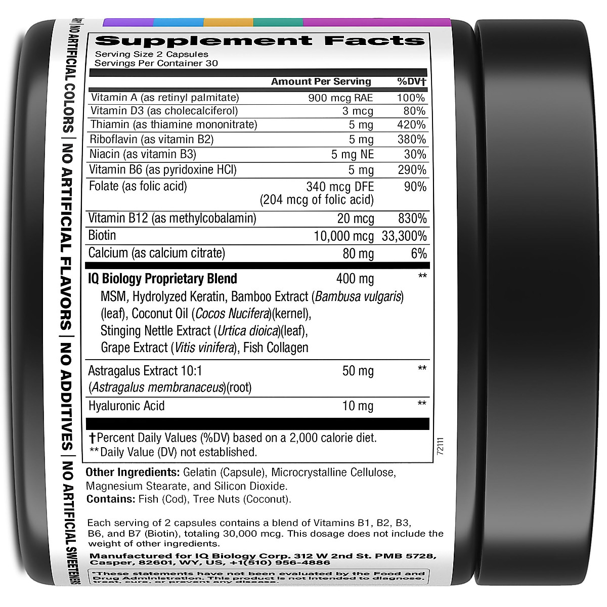 Biotin 10,000 mcg Supplement for Hair Growth with Collagen & Keratin for Hair Loss & Thinning Hair - Hair Skin and Nails Vitamins for Women & Men - Healthy Regrowth, Skin Glow & Nail Repair - 60 Pills