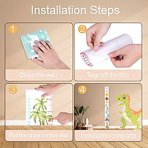 Eichzer Baby Height Growth Chart, Premium Handing Ruler Home Nursery Wall Decor for Kids, 76" x 8" Growth Tracker for Children Height Record, Boys & Girls Playroom Decoration Sticker (Dinosaur)