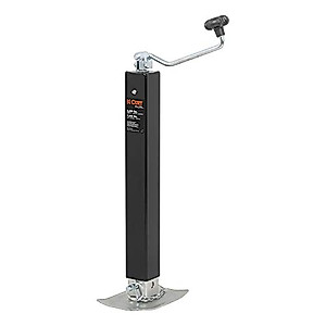 CURT 28570 Direct Weld On Heavy-Duty Trailer Jack, 8,000 lbs. 15-1/4 Inches Vertical Travel, Black
