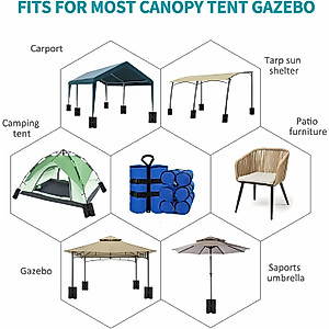 Jorohiker Canopy Weight Bags Set of 4, 1680D Heavy Duty Leg Canopy Weights Sand Bags for Pop up Canopy Tent,Instant Outdoor Sun Shelter Canopy,Patio Umbrella