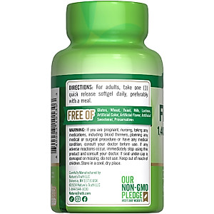 Nature's Truth Triple Strength Fish Oil Softgels | 1400 mg | 60 Count | Active Omega 3 | Non-GMO & Gluten Free Supplement