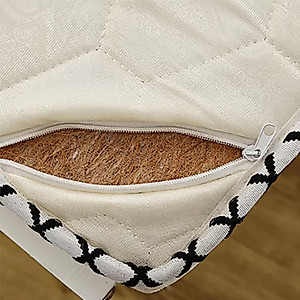 MSSHUANG Tri-fold Coir Mattress 8cm Single Mattress Tatami Mattress has Good air Permeability and is Easy to Store and Move,Ribbon Style,1.35x1.9m