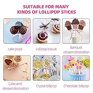 Lollipop Sticks, 200PCS White Paper Lollipop Sticks 6 Inch Lollipop Treat Sticks Sucker Stick for Chocolate,Cake Topper,Rainbow Candy, Cake Pops(3.5mm)