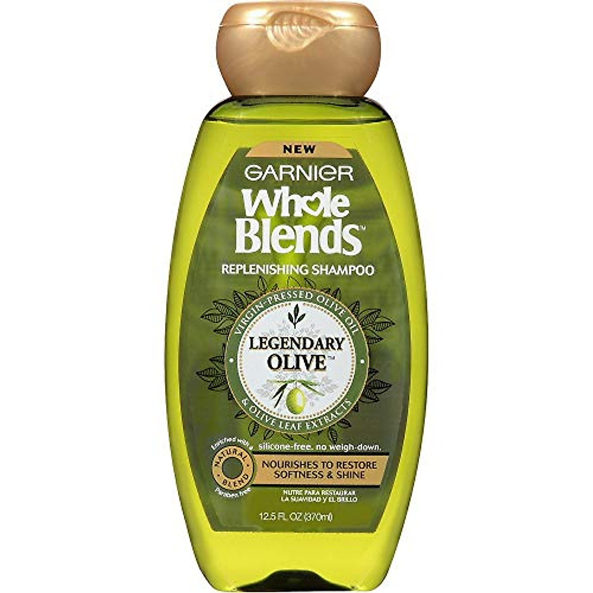 Garnier Whole Blends Replenishing Shampoo Legendary Olive, Dry Hair, 12.5 fl. oz.