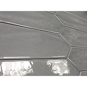 3x12 Modena Collection Smoky Gray Glazed Italian Ceramic Tile Backsplash Wall Bath