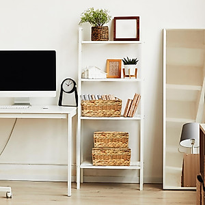 QLoztyse Wicker Baskets for Storage - Water Hyacinth Storage Baskets for Organizing with Built-In Handles and Lids Shelves Handwoven Pantry Basket Rectangular Basket for Shelf Storage - 3 Pack