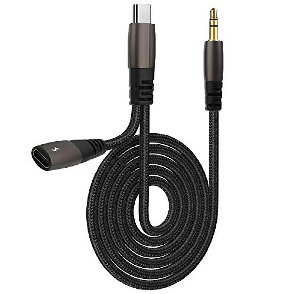 USB C to 3.5mm Aux Cable with Charger, 2 in 1 USB C to 3.5mm Car Stereo Headset Audio Cable with Charging Adapter Compatible with Samsung Galaxy S22/S22 Ultra/S21/S21FE/Note 10, Google Pixel 5/4/3/2
