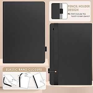DETUOSI Leather Case for Samsung Galaxy Tab A8 10.5" 2022 (SM-X200/X205/X207) with S Pen Holder & Soft Silicone Back,Auto Sleep/Wake Elastic Closure 2-Angles Viewing Folio Protective Smart Book Cover