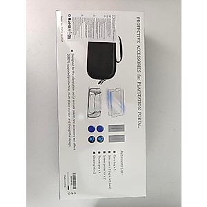 Auarte 12 in 1 Accessories Set for Playstation Portal Remote Player, Hard Carrying Case for PS Portal with Clear Skin Case for PS5 Portal, 2 Screen Protector with 4 Thumb Grip, Carbon Black