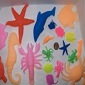 Funlop 24 Pack Sensory Jelly Water Growing Sea Life Creatures Animals, Amazing, Fun, Educational, Learning Toy for Children Boys and Girls (24 Assorted Sea Creatures and Colors)